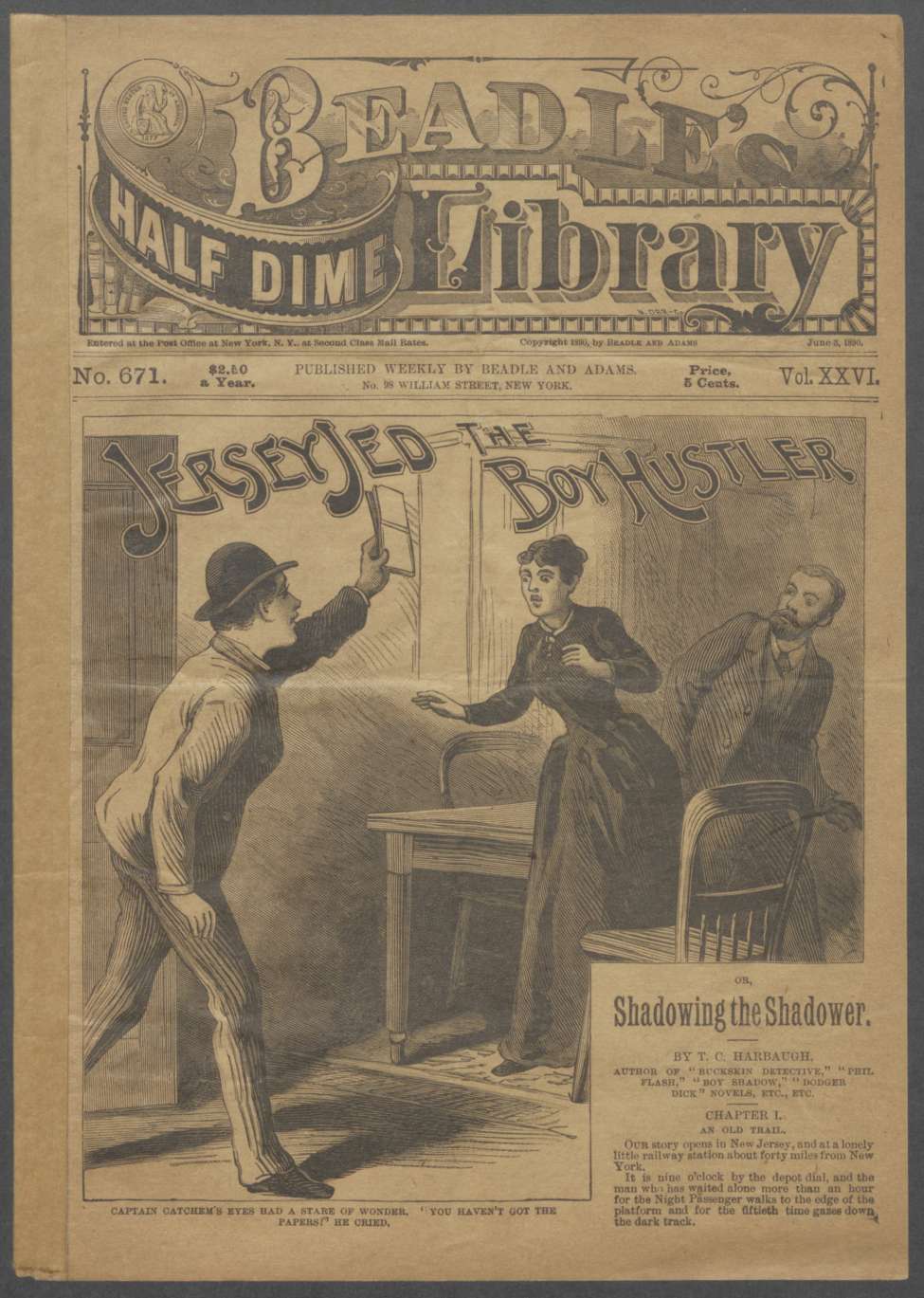 Beadle's Half Dime Library 671 - Jersey Jed, the Boy Hustler