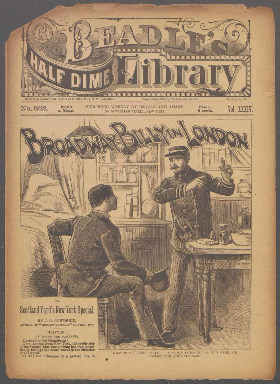 Beadle's Half Dime Library 862 - Broadway Billy in London