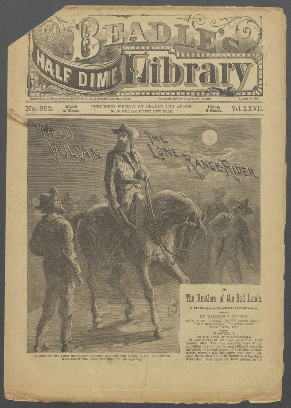 Beadle's Half Dime Library 682 - Wild Vulcan, the Lone Range-Rider
