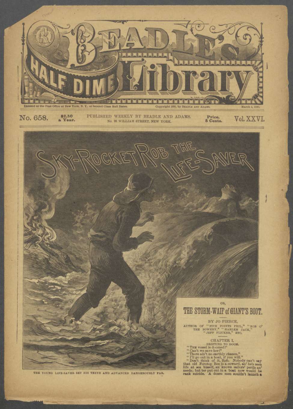 Beadle's Half Dime Library 658 - Sky-Rocket Rob, the Life-Saver