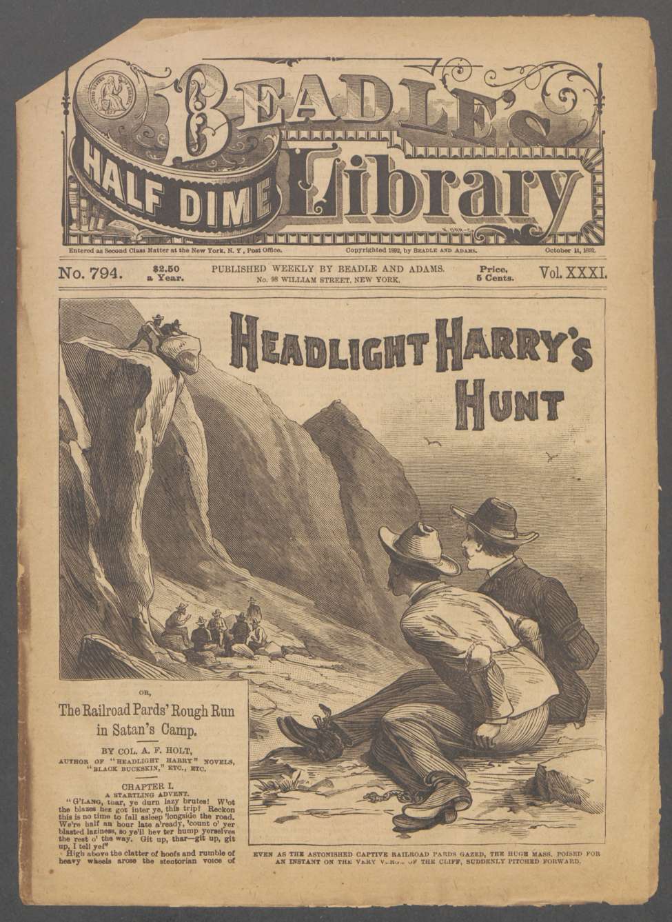Beadle's Half Dime Library 794 - Headlight Harry's Hunt