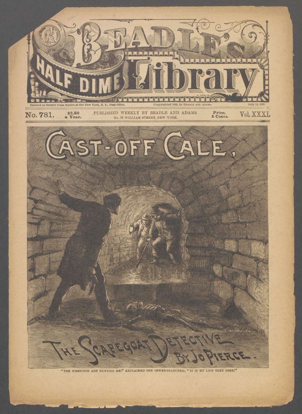 Beadle's Half Dime Library 781 - Cast-Off Cale, the Scapegoat Detective